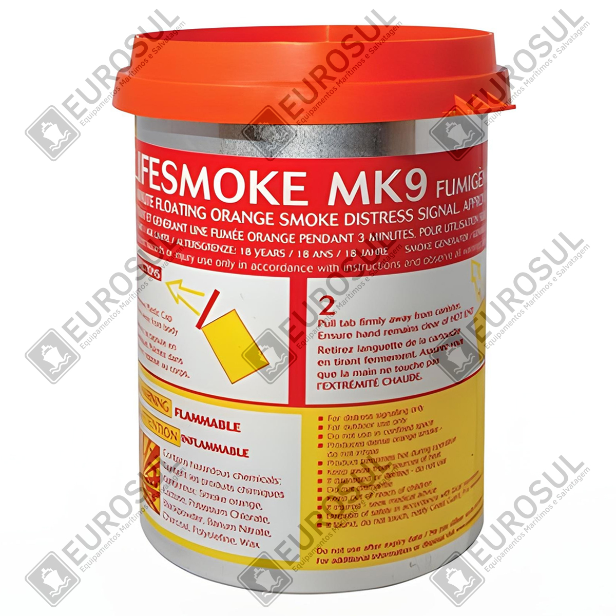 Orange Smoke Buoyant Signal 3min Wescom - Eurosul