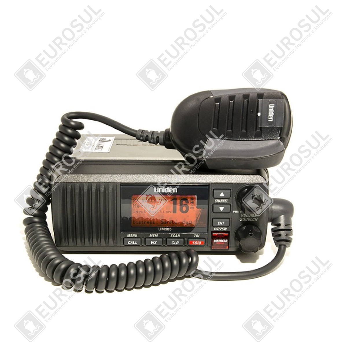 UM385BK Fixed Mount Class D VHF Radio 25W IPX4 with DSC - Eurosul