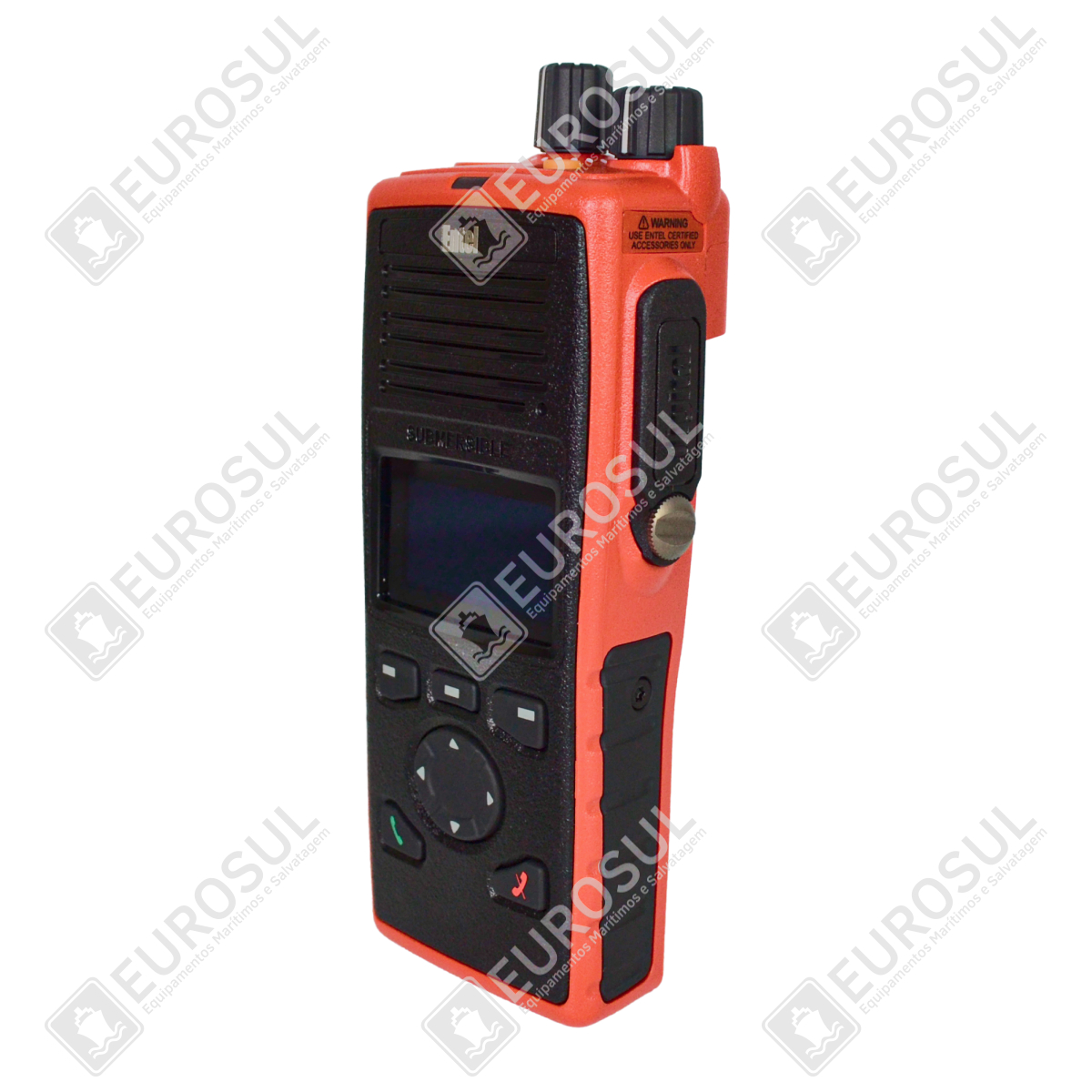 Rádio UHF Entel Marine Fire Fighter MED/ATEX com Display Freq analógica e digital – Eurosul
